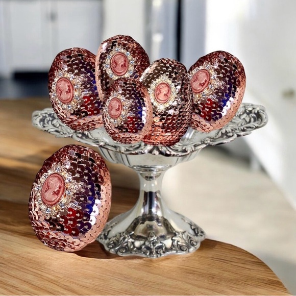 Hand Crafted | Holiday | Easter Eggs Vase Filler Rose Gold Sequence Egg ...